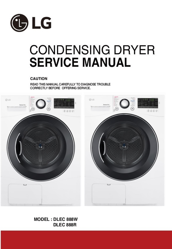 LG DLEC888R DLEC888W Dryer Service Manual