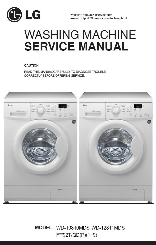 LG WD-10810MDS 12811MDS Washing Machine Service Manual