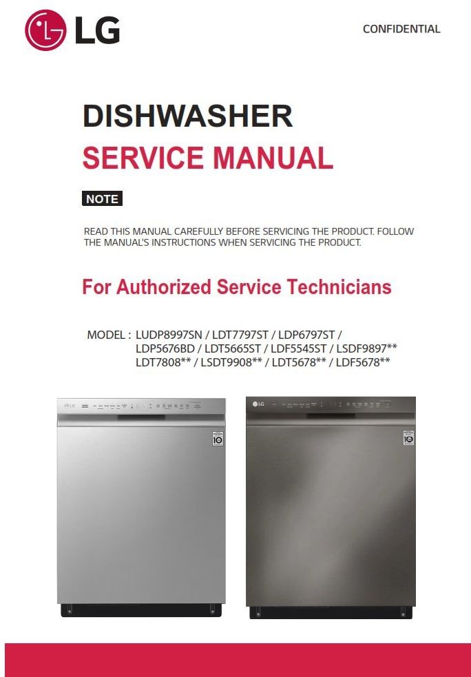 LG LDF5678ST LDF5678BD LDF5545ST LDF5545BD LUDP8997SN Dishwasher ...