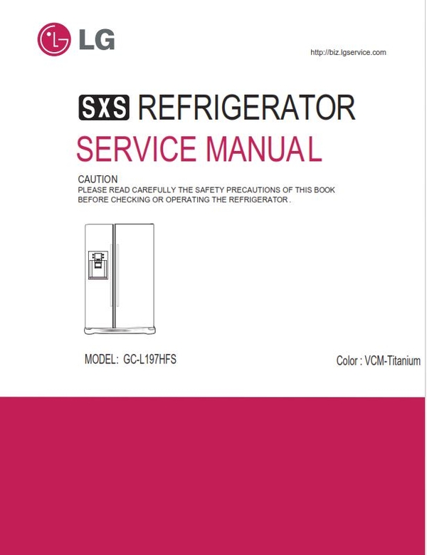 LG GC L197HFS Refrigerator Service Manual Repair Guide