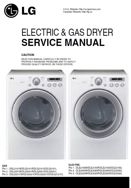 LG DLG2051W DLG2051R DLG2051S DLG2051 service manual