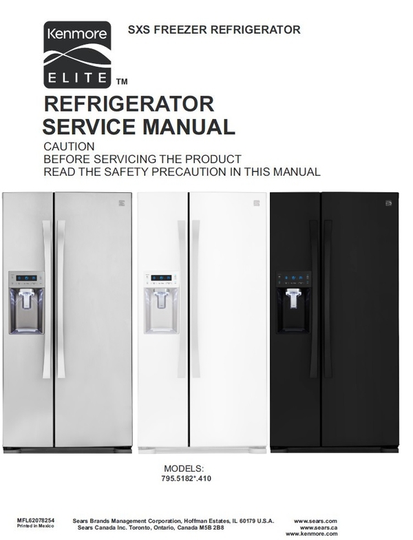 Kenmore Elite 51822 51823 51829 Refrigerator Service M