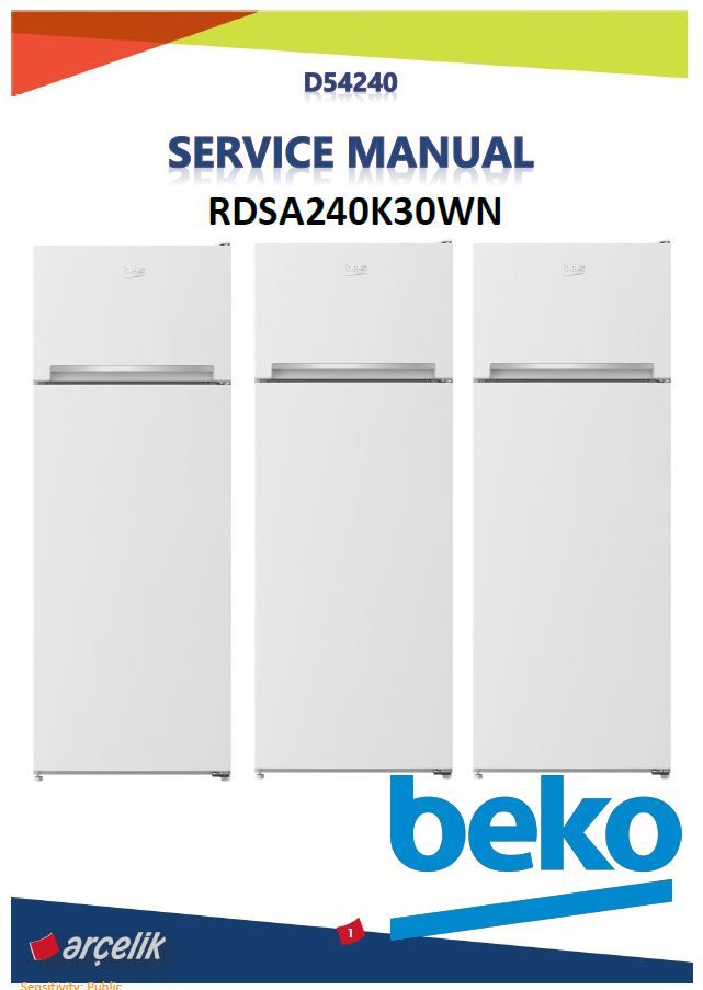Beko RDSA240K30WN Refrigerator Service Manual
