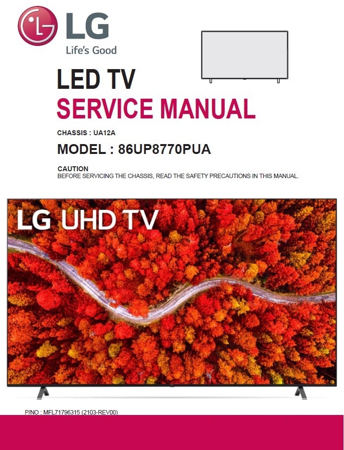 LG 86UP8770PUA 4K Smart OLED TV Service Manual