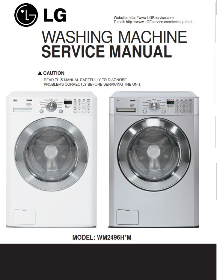 LG WT7200C WT7200CW WT7200CV Washer Service Manual + P