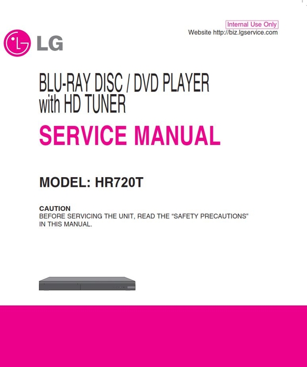 LG HR720T Blu Ray HDD Player Service Repair Manual LG HR720T Blu Ray HDD Player Service Repair Manual
