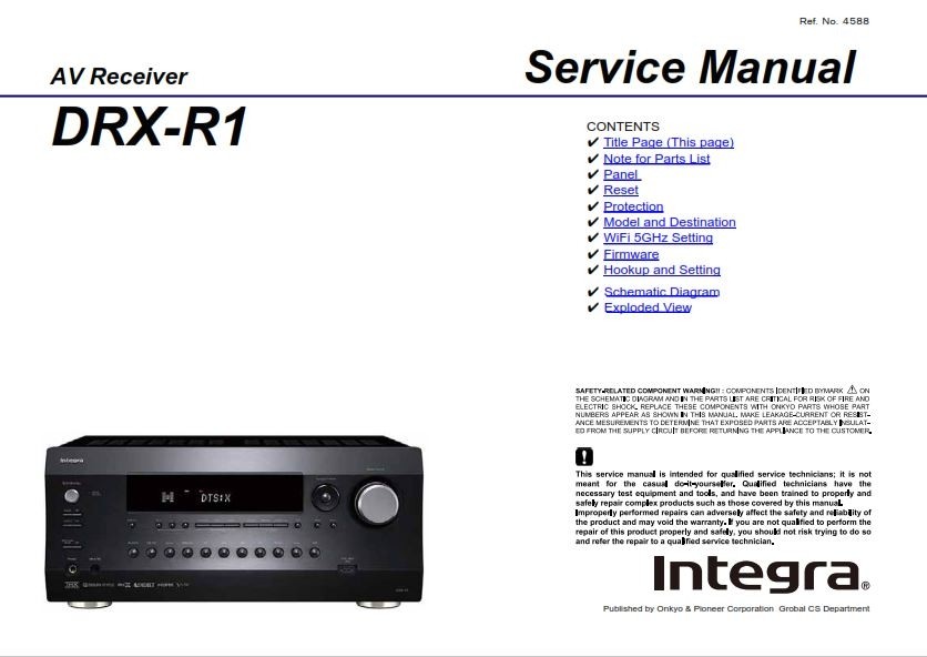 Integra DRX R1 Service Manual & Schematics