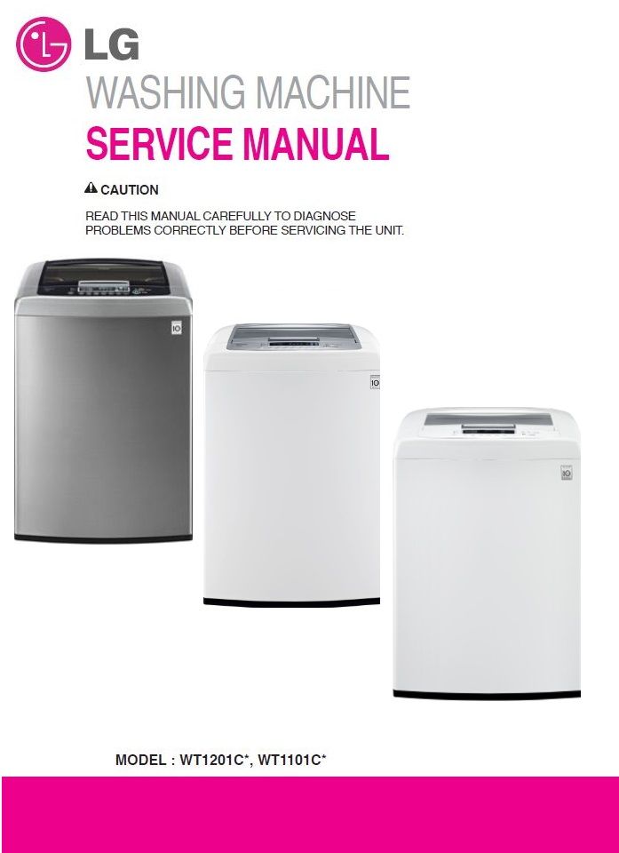 LG WT1201CV WT1201CW WT1101CW Washing Machine Service Manual and Repair ...