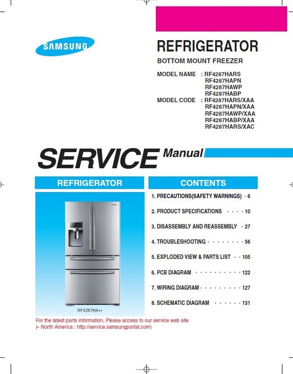 Samsung RF4287HARS RF4287HABP RF4287HAWP RF4287HAPN Re