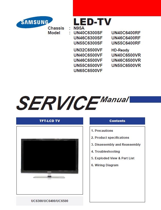 Samsung UN65C6500 UN65C6500VF UN55C6500 UN55C6500VF LE