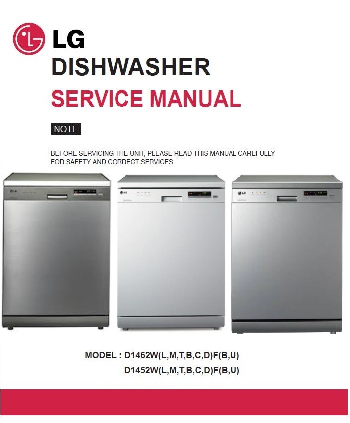 LG D1452 D1462 Dishwasher Service Manual and Repair Gu