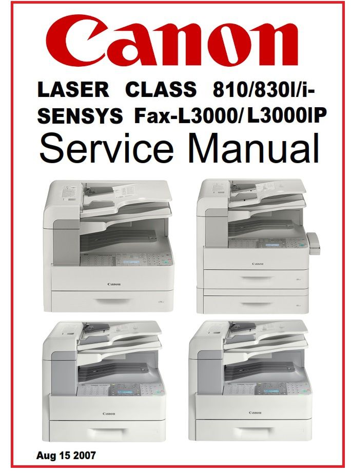 Canon LASER CLASS 810 830I iSENSYS Fax-L3000 L3000IP Service Manual