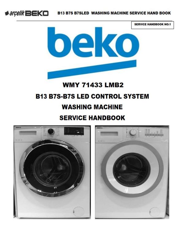 Beko WMY 71433 LMB2 Washing Machine Service Manual