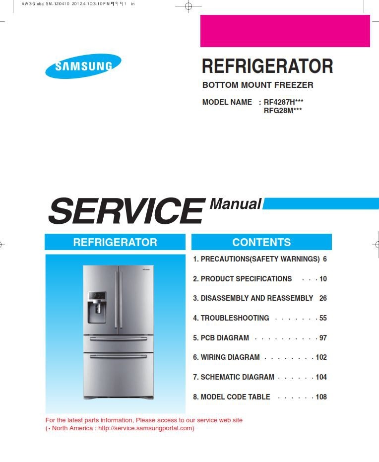 Samsung RFG28MESL Service Manual and Repair Guide