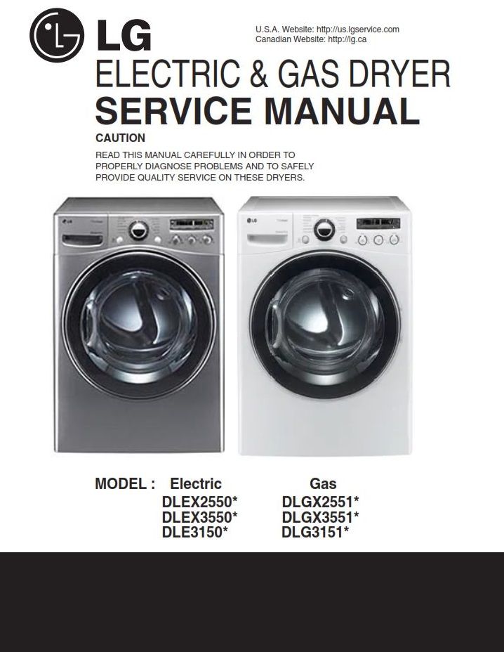LG DLGX3551V DLGX3551W Dryer Service Manual