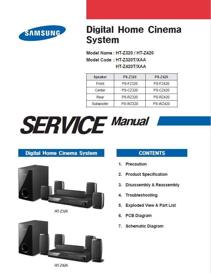 Samsung HT Z320 Z320T Home Theater System Service Manual