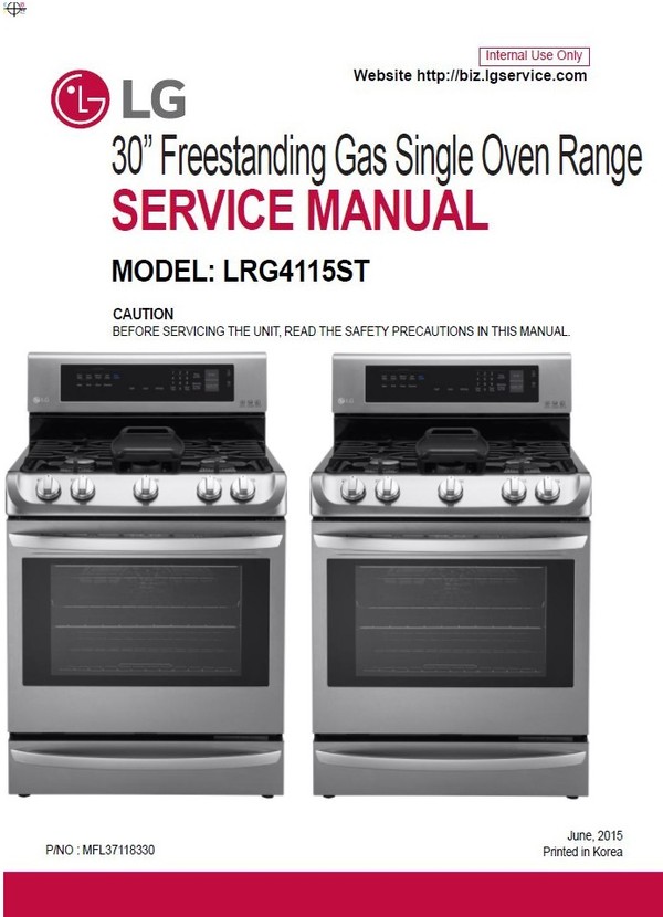 LG LRG4115ST Oven Range Service Manual