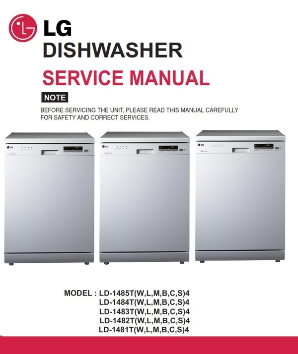 LG LD-1482W4 Dishwasher Service Manual