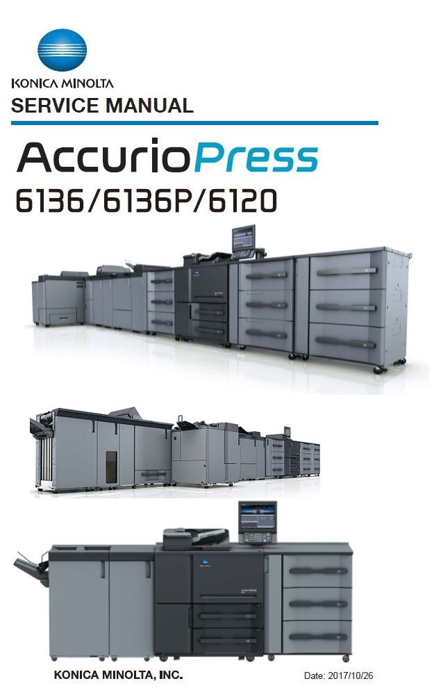 Konica Minolta AccurioPress 6120 6136 6136P Printer Service Manual