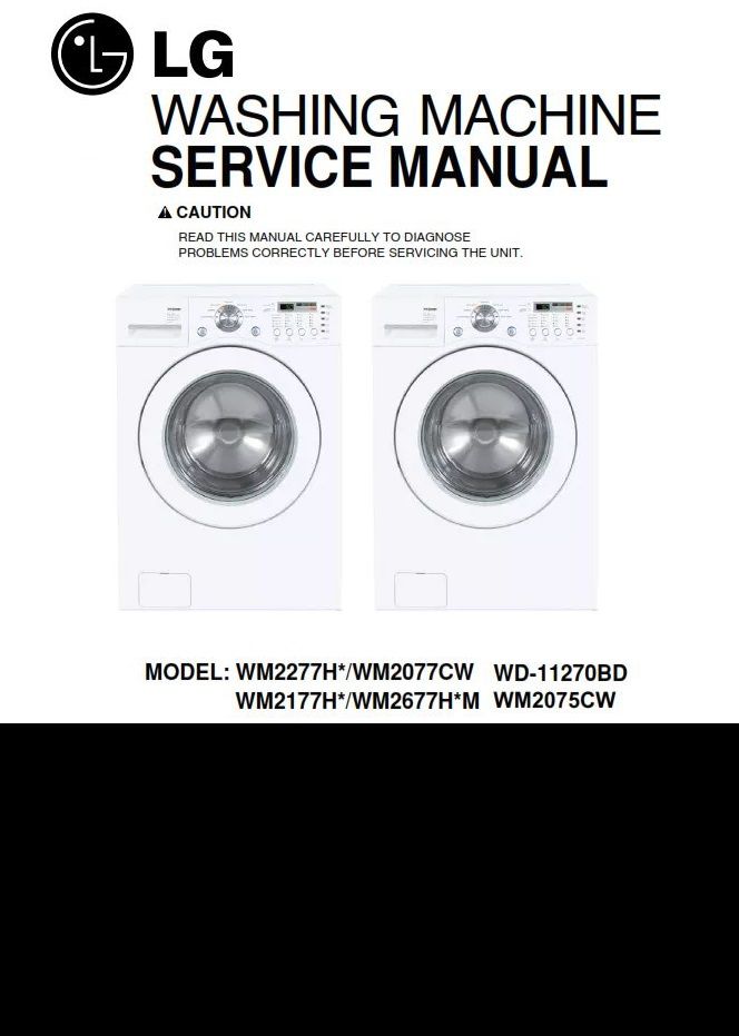 LG WM2075CW Washer Service Manual and Repair Guide