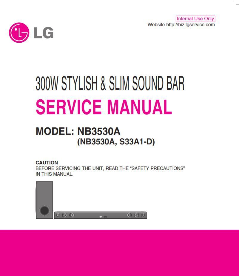 LG NB3530A Sound Bar System Service Manual