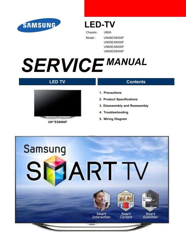 Samsung UN46ES8000F UN55ES8000F UN60ES8000F UN65ES8000F 3D Slim LED TV ...