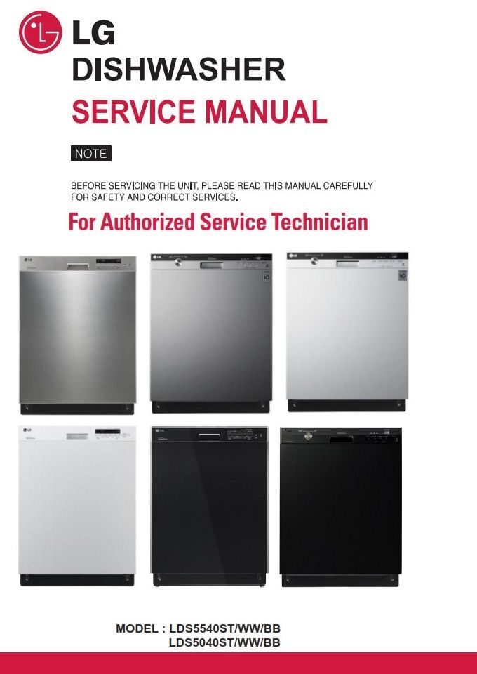 LG LDS5540 LD5040 Dishwasher Service Manual