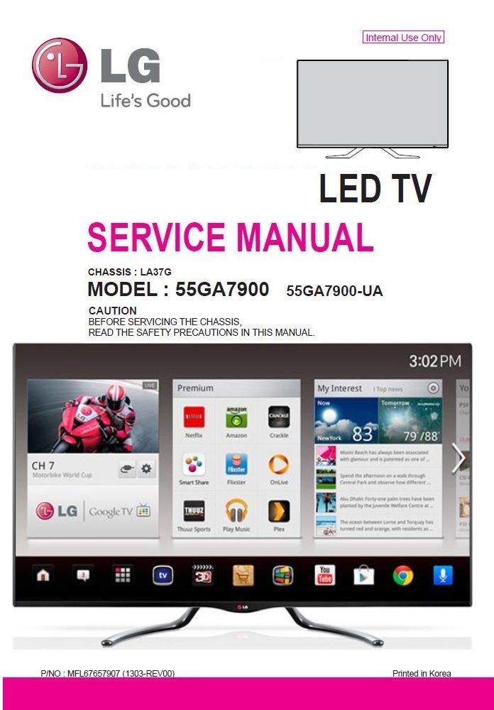 Samsung UN55D7050 UN55D7050XF 3D LED TV Service Manual