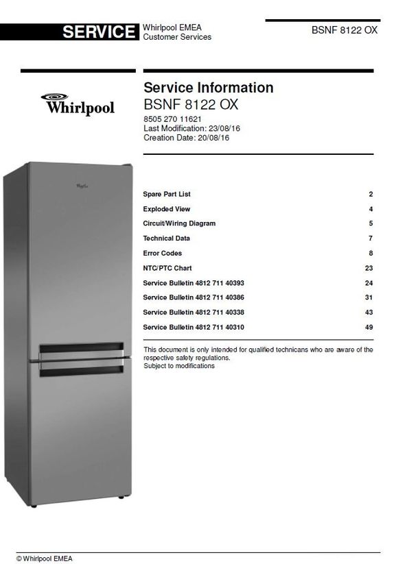 Beko GN1426233ZDRXN Refrigerator Service Manual