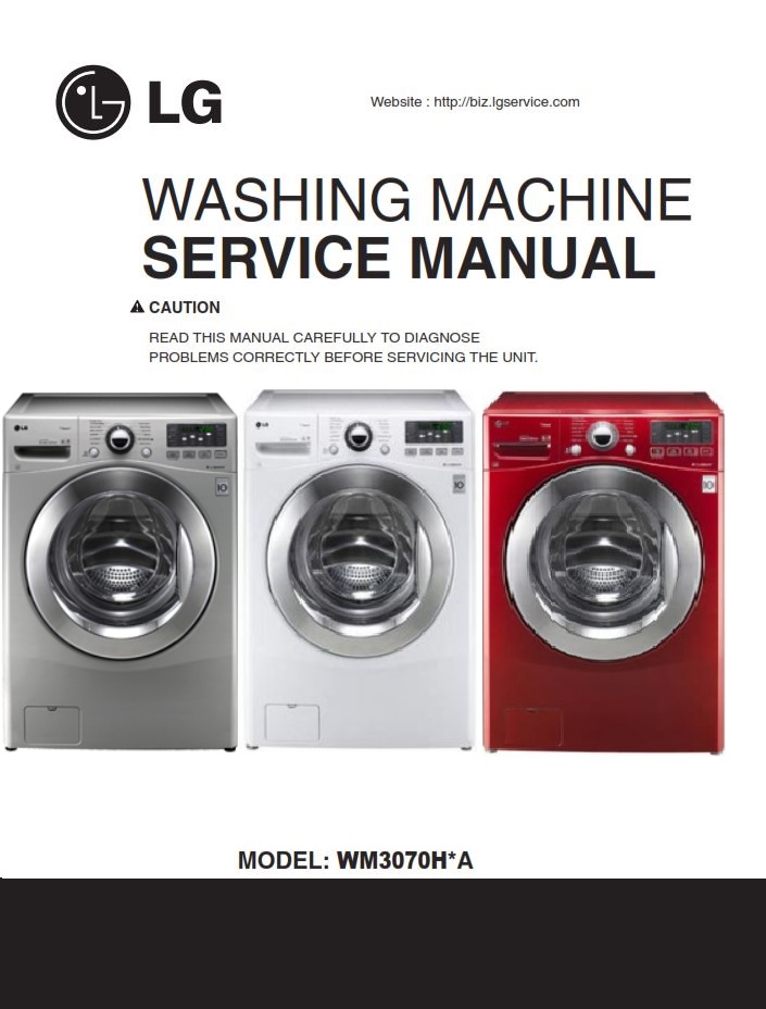 LG WT7200C WT7200CW WT7200CV Washer Service Manual + P