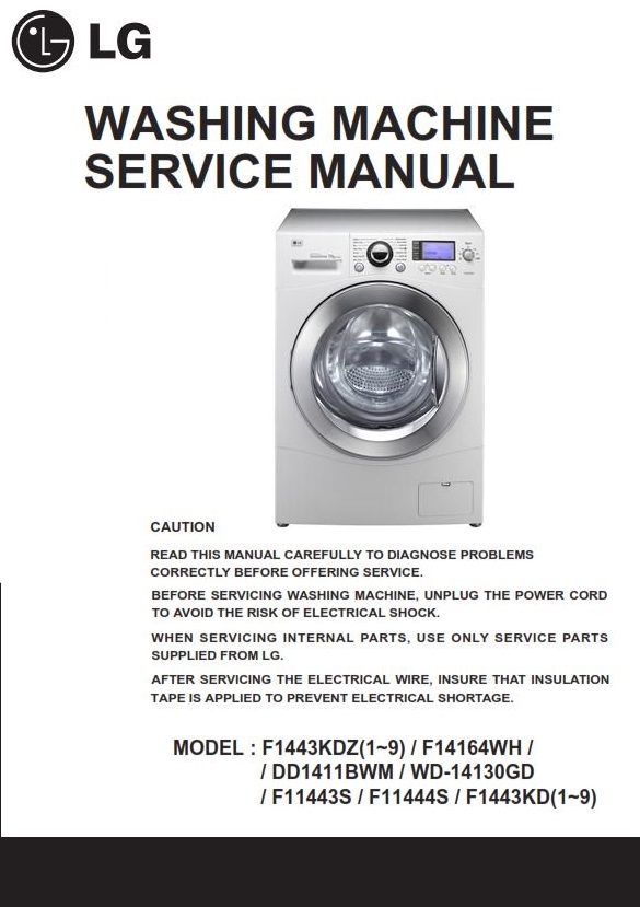 LG F14164WH Washer Service Manual and Repair Guide