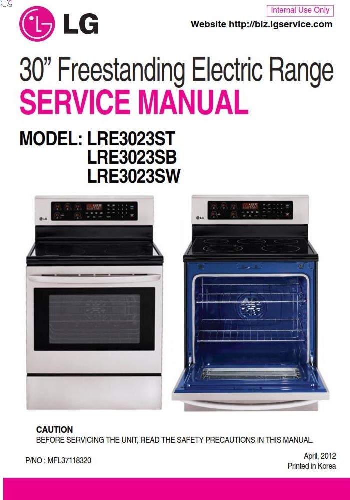 LG LRE3023ST LRE3023SB LRE3023SW Range Service Manual