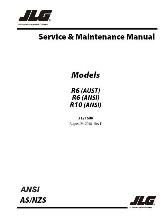 JLG R6 R10 Scissor Lift Service Manual
