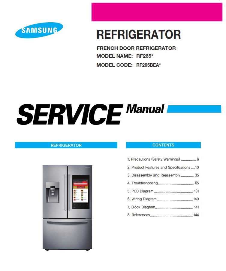 Samsung RF265BEAESG RF265BEAESR Service Manual PDF