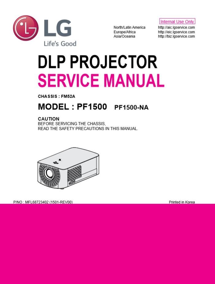 LG PF1500 Portable LED Projector Original Service Manual