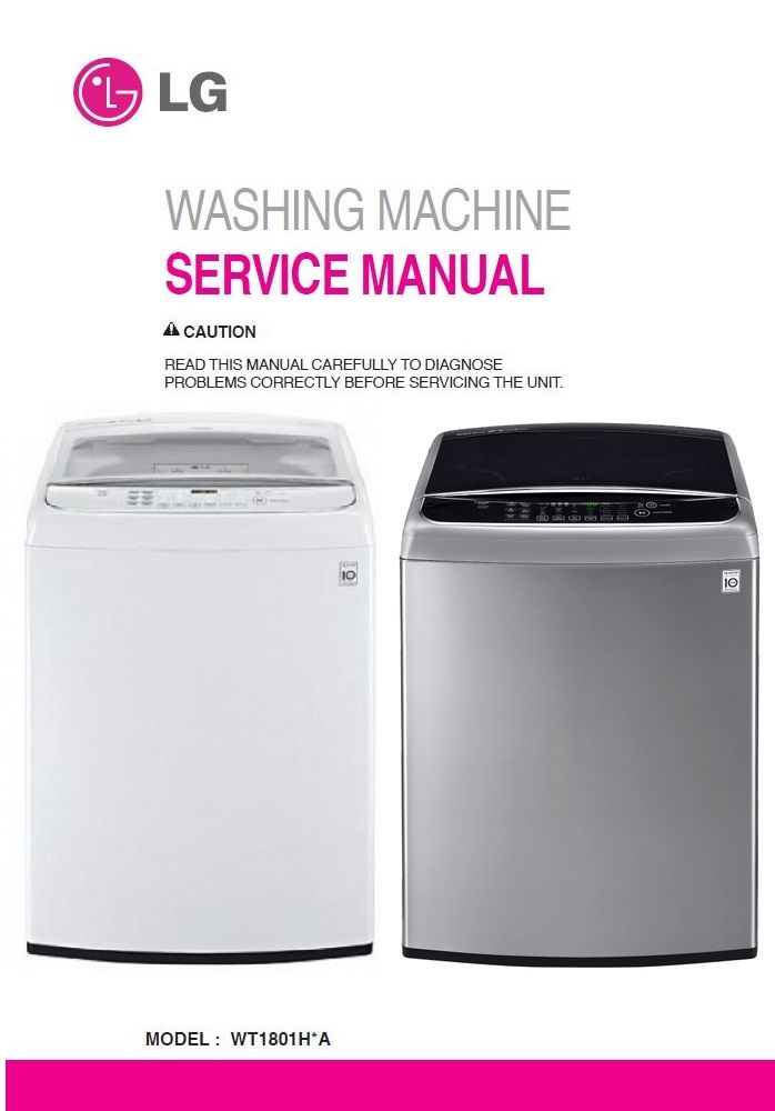 LG WT1801H WT1801HWA WT1801HVA Washing Machine Service Manual and ...