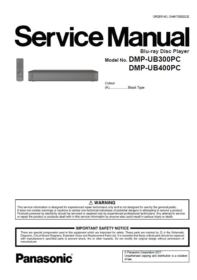 Panasonic DMP UB400 UB300 Service Manual and Repair In