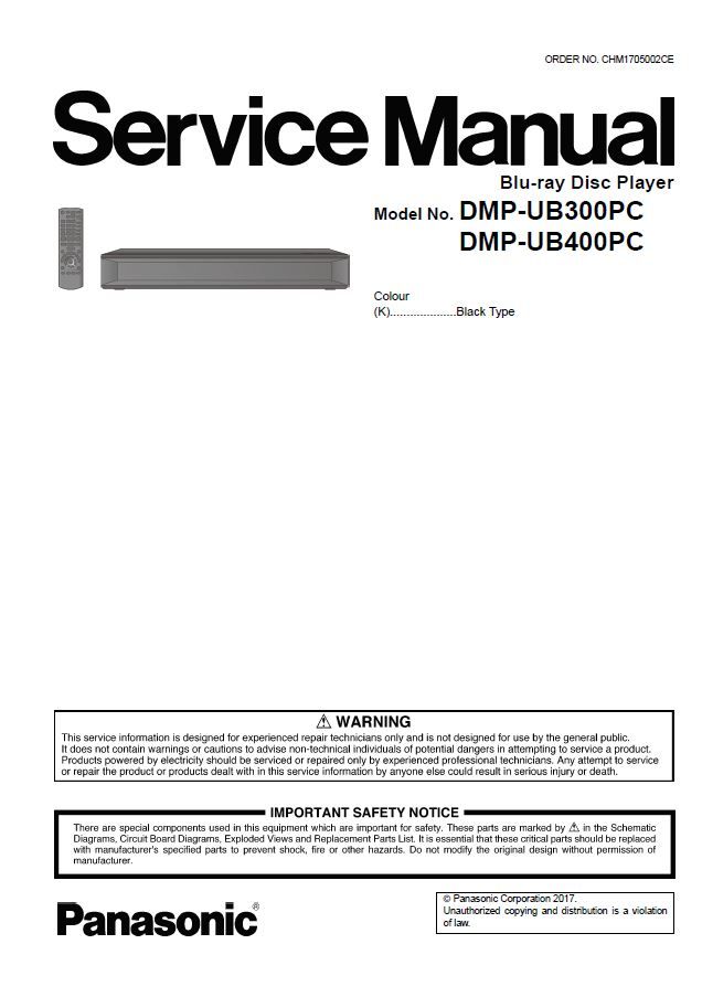 Panasonic DMP UB400 UB300 Service Manual and Repair Instructions