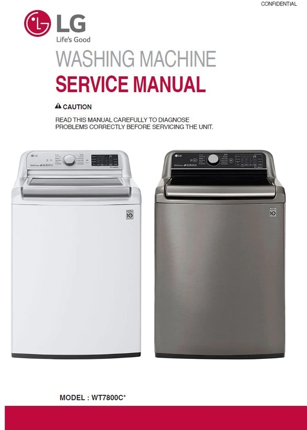 LG WT7800CW WT7800CV Washing Machine Service Manual an