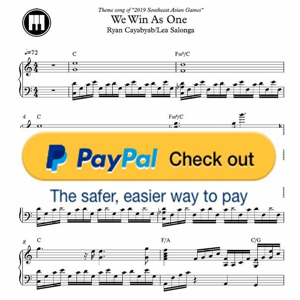 We Win As One - Piano Sheetmusic pdf /Ryan Cayabyab