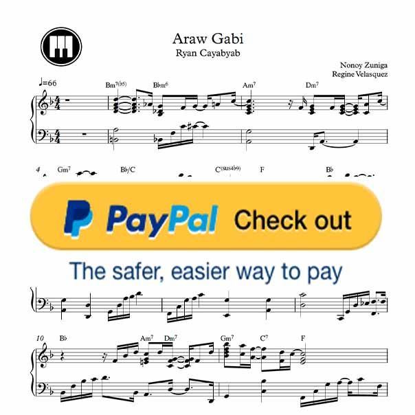Araw Gabi - Piano Sheetmusic pdf /Ryan Cayabyab