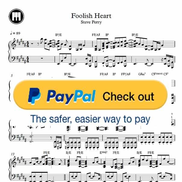 Foolish Heart - Piano Sheetmusic pdf /Steve Perry