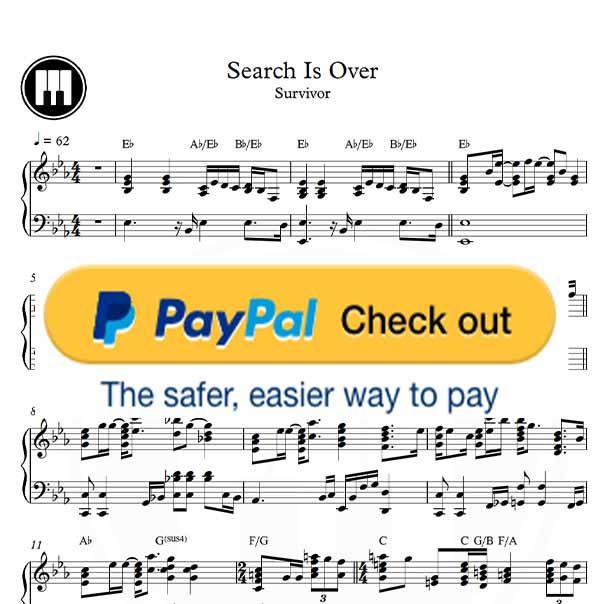 The Search Is Over - Piano Sheetmusic pdf /Survivor
