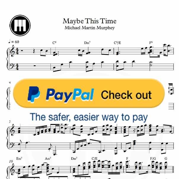 Maybe This Time - Piano Sheetmusic pdf /Michael Murphey