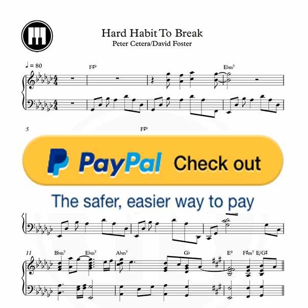 Hard Habit To Break - Piano Sheetmusic pdf /Peter Cetera