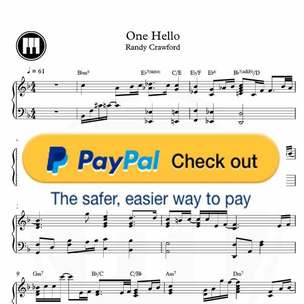 One Hello - Piano Sheetmusic pdf /Randy Crawford