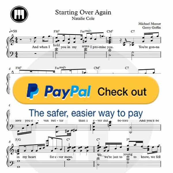 Starting Over Again - Piano Sheetmusic pdf /Natalie