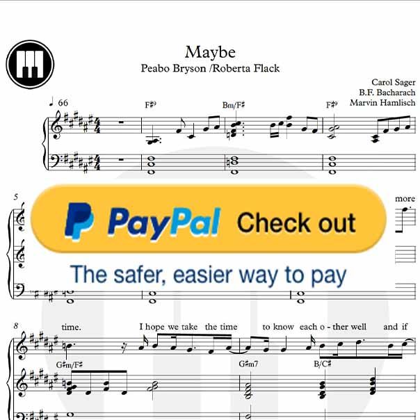 Maybe - Piano Sheetmusic pdf /Peabo Bryson, Roberta Flack