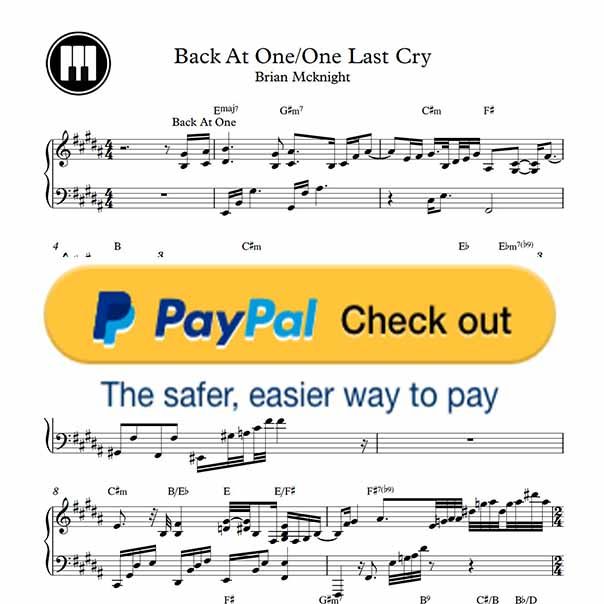 One Last Cry - Piano Sheetmusic pdf /Brian McKnight