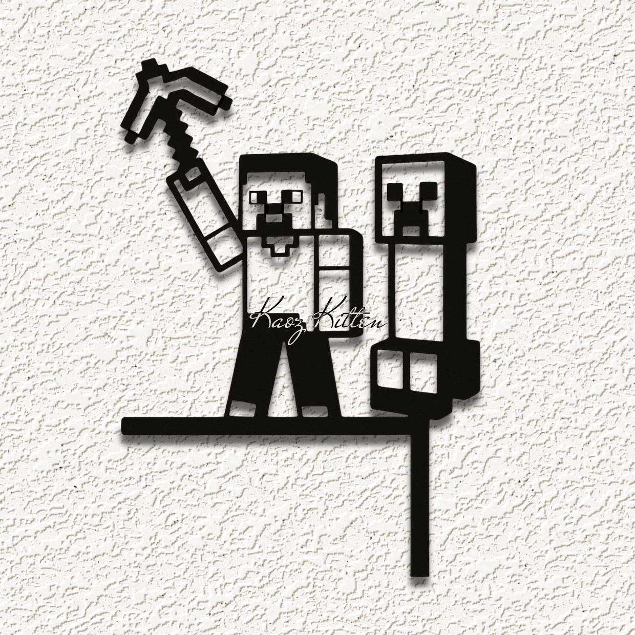 minecraft steve creeper door topper